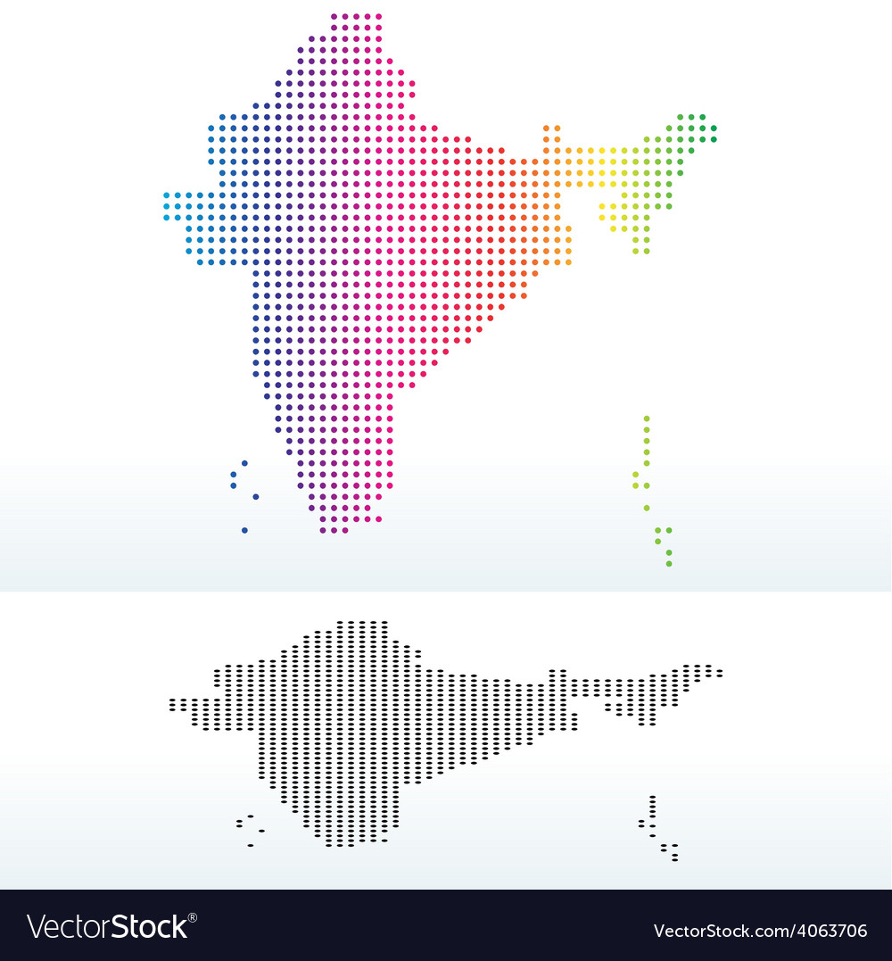 Map of india with dot pattern Royalty Free Vector Image
