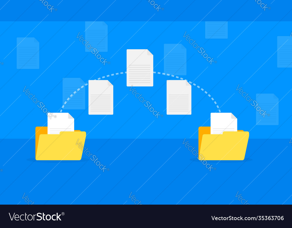 Modern flat icon with file transfer on white Vector Image