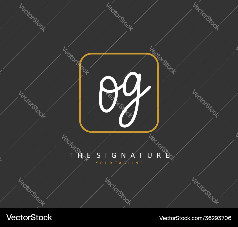 Og initial letter handwriting and signature logo Vector Image