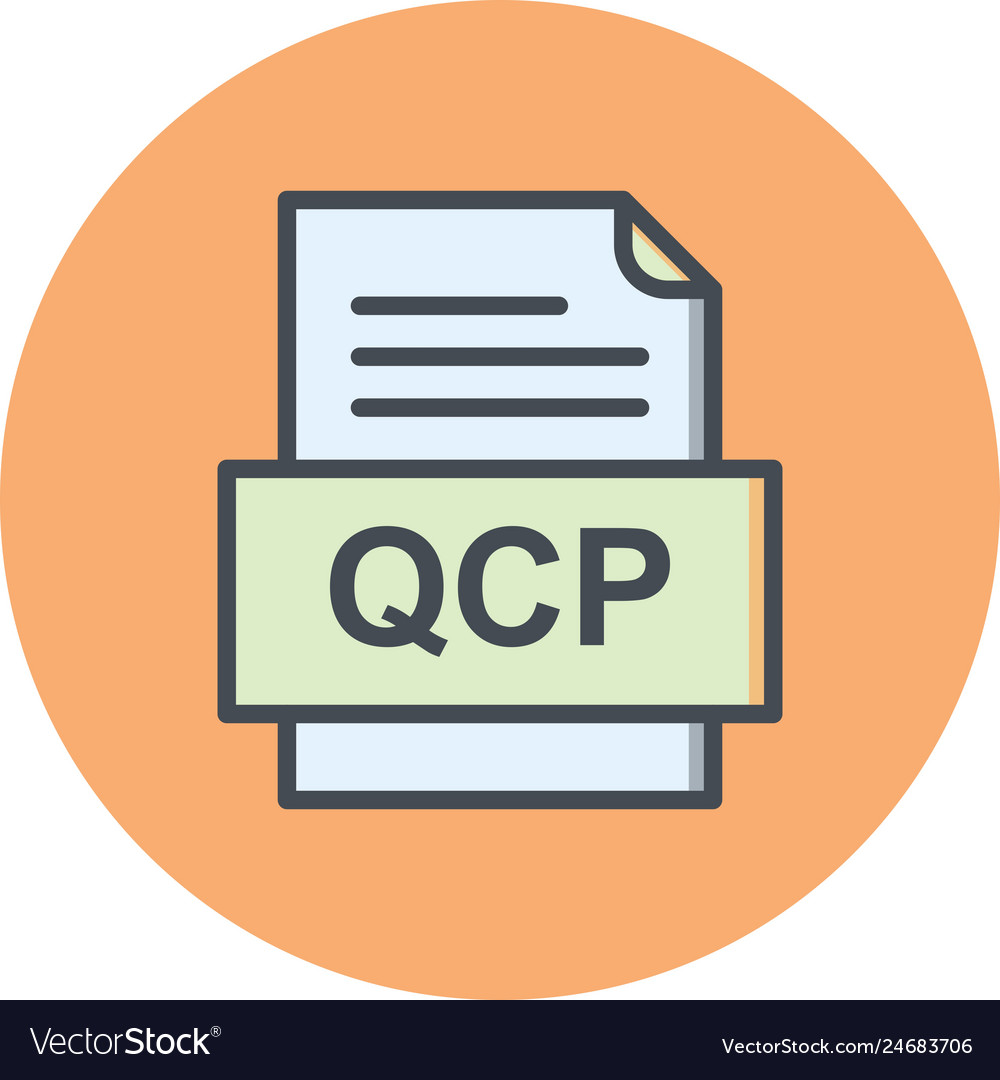 Qcp file document icon Royalty Free Vector Image