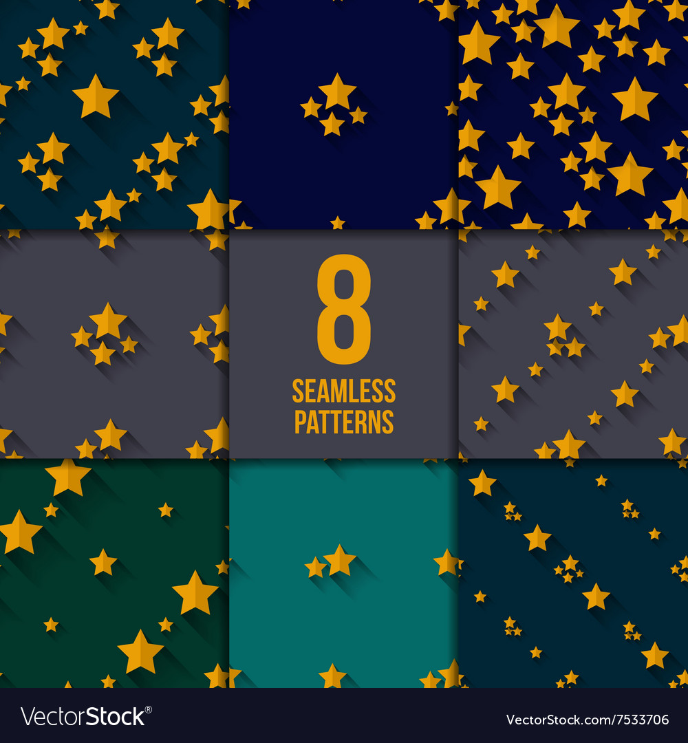 Seamless starry patterns Royalty Free Vector Image