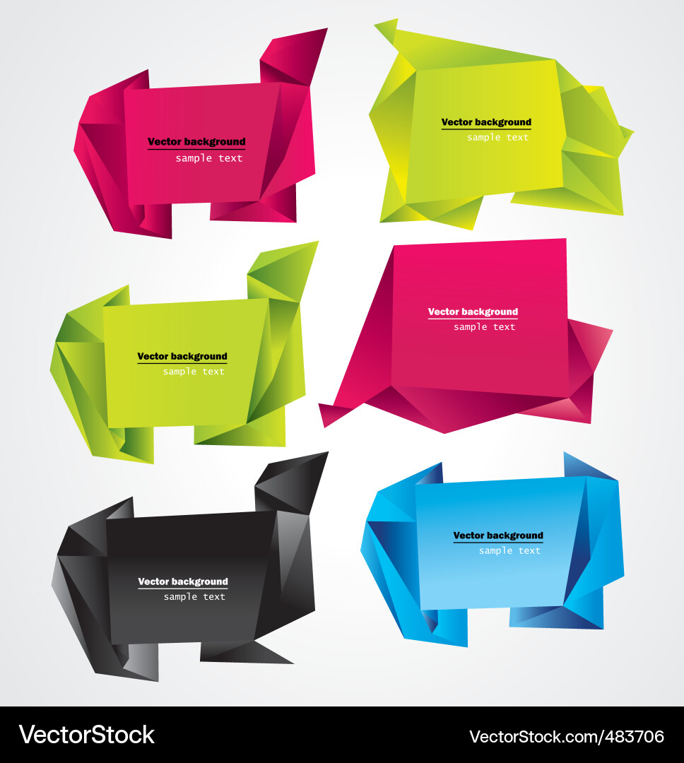 Set of origami banners Royalty Free Vector Image