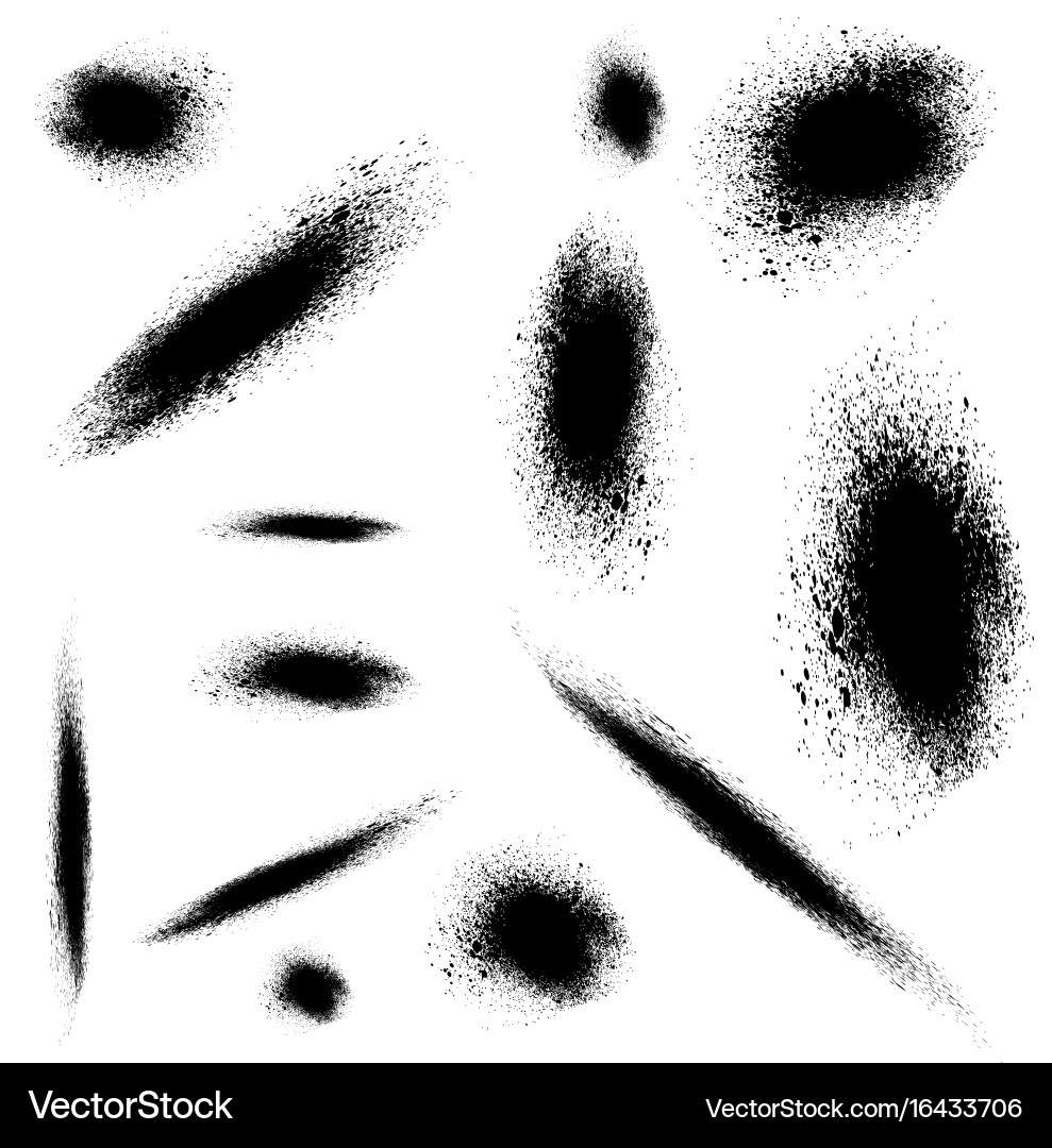 Set spray of black paint from a can for graffiti Vector Image