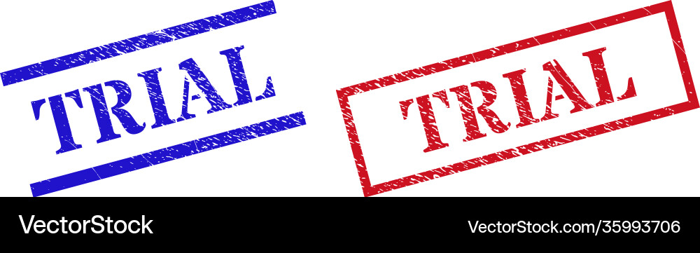 Trial grunge rubber stamp watermarks with Vector Image