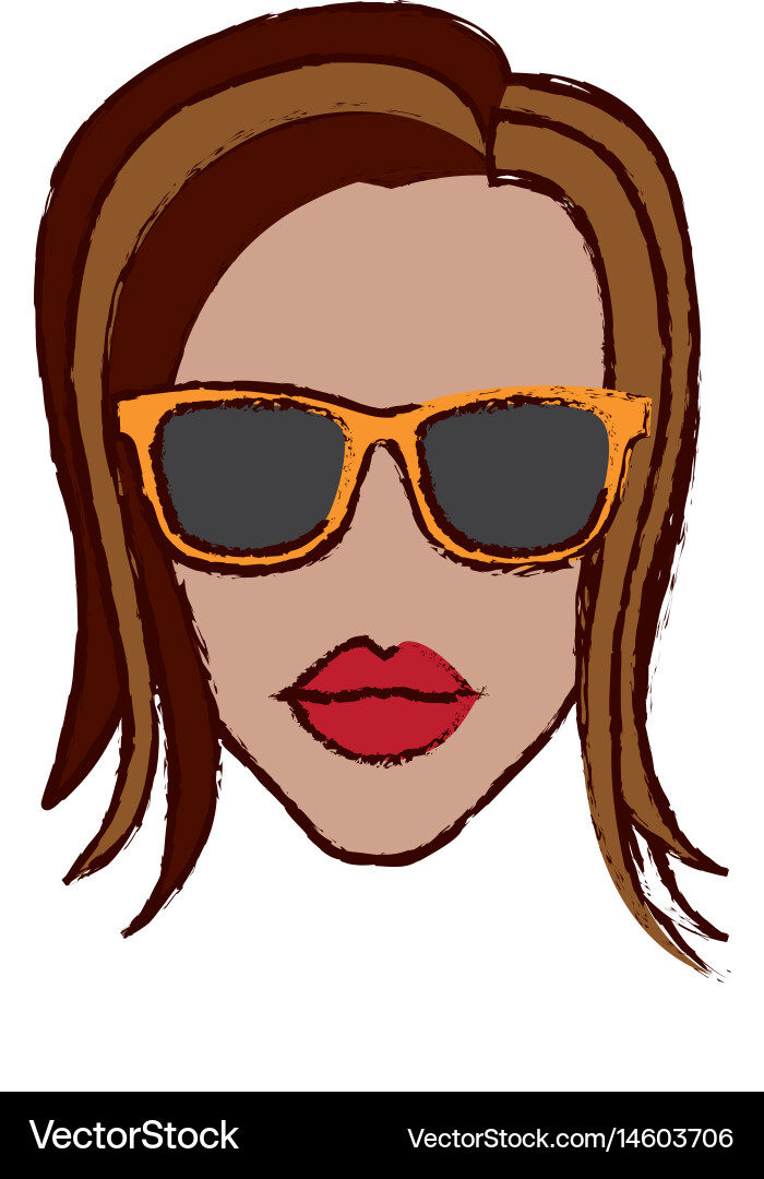 Woman with sunglasses icon Royalty Free Vector Image