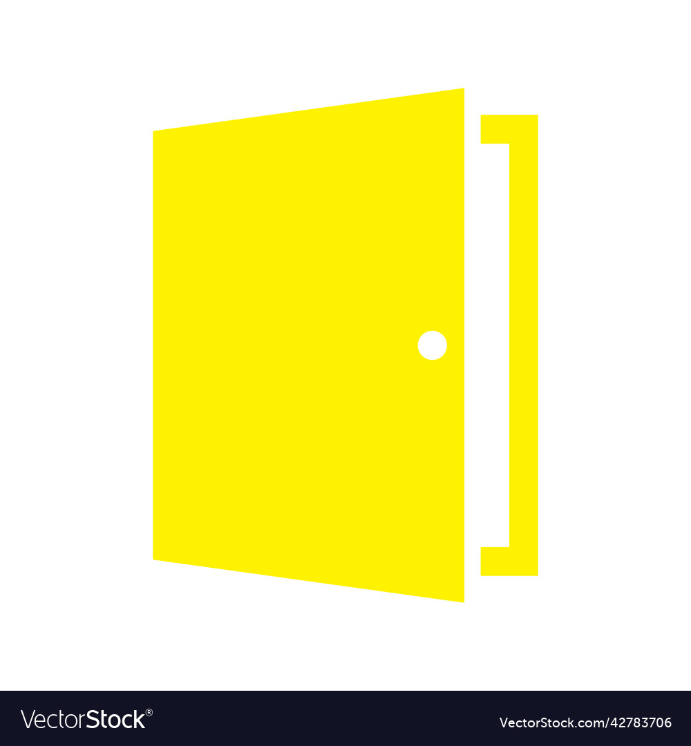 Yellow door solid icon Royalty Free Vector Image