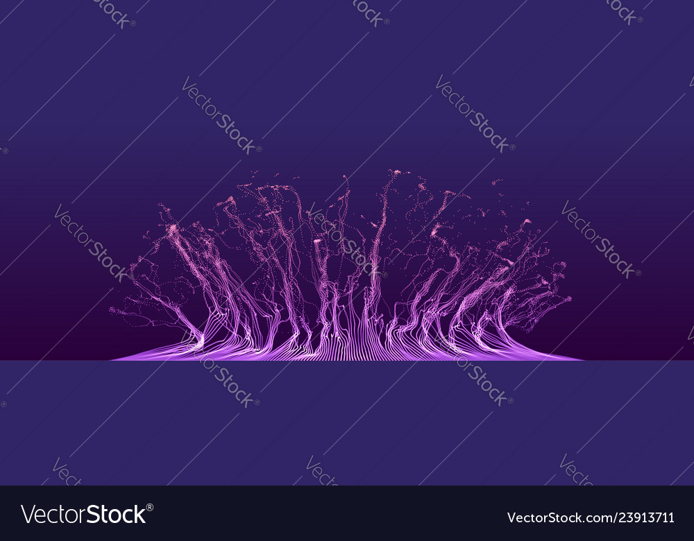 Array with dynamic emitted particles water splash Vector Image