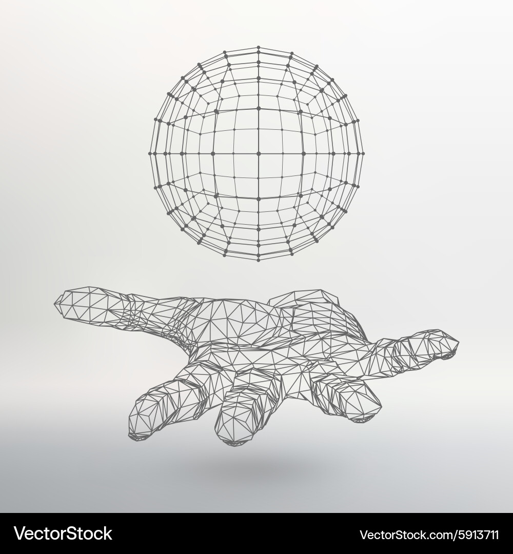 Ball on the arm hand holding a sphere Royalty Free Vector