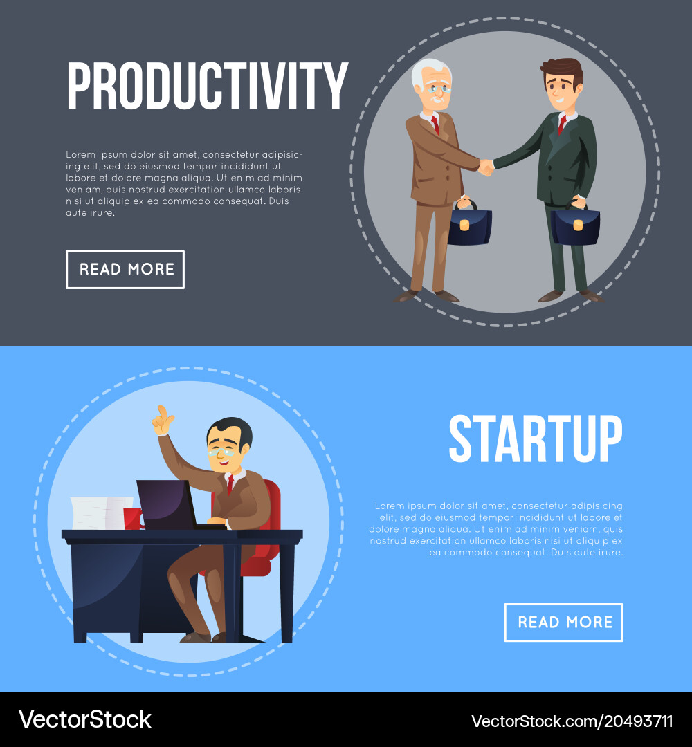 Business cooperation and partnership flyers Vector Image