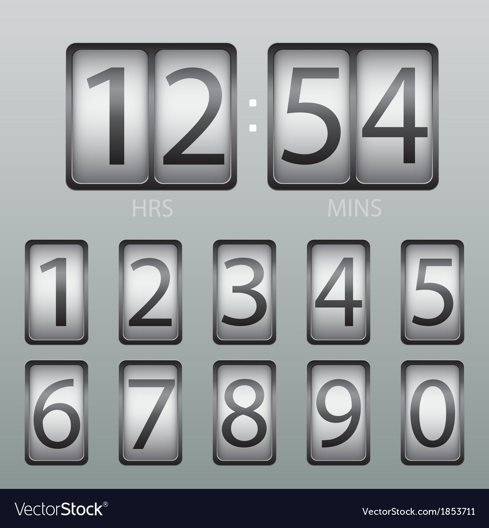 Countdown Timer and Scoreboard Numbers Royalty Free Vector Countdown Timer and Scoreboard Numbers Royalty Free Vector