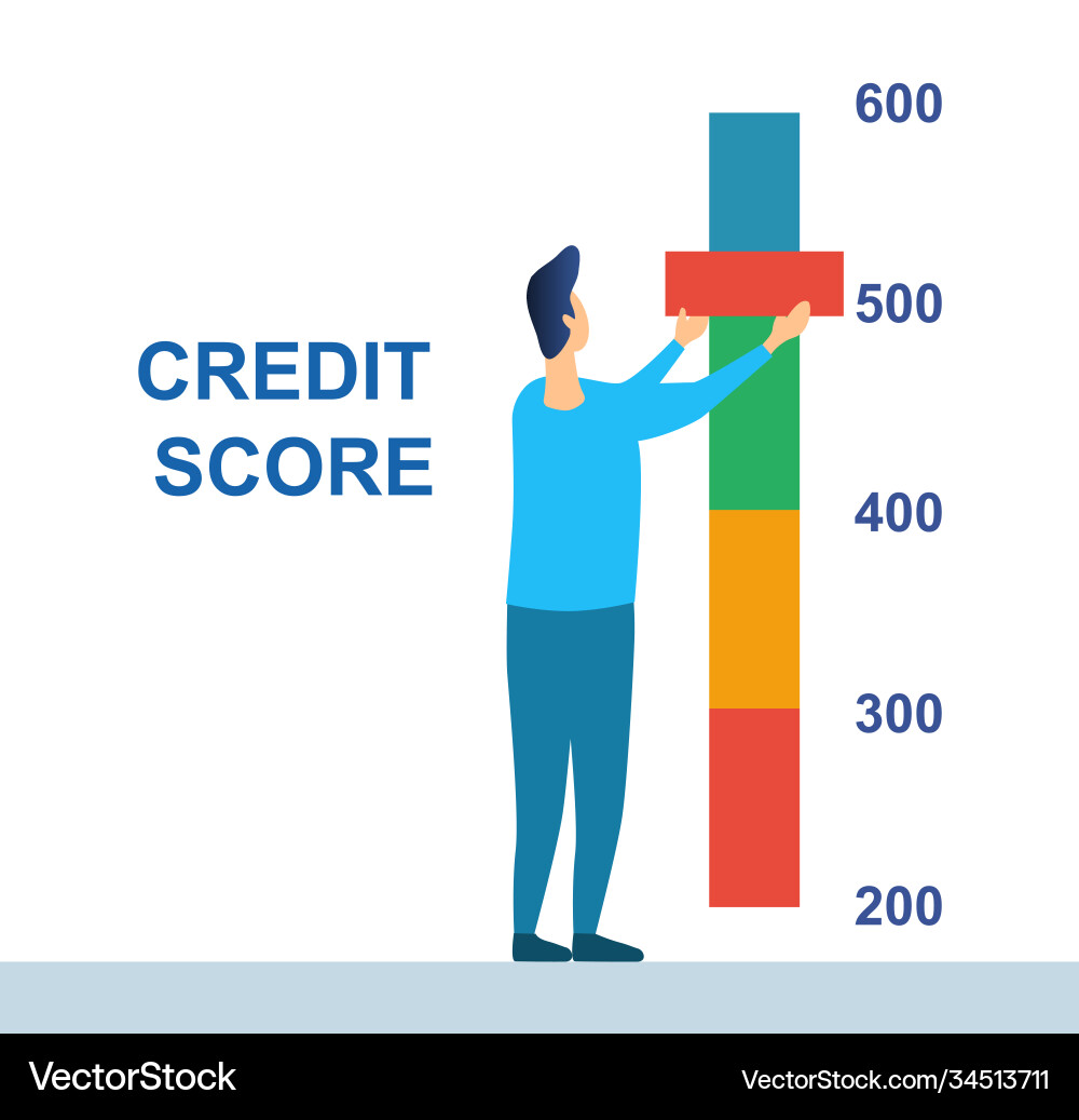 Credit rating history improvement Royalty Free Vector Image