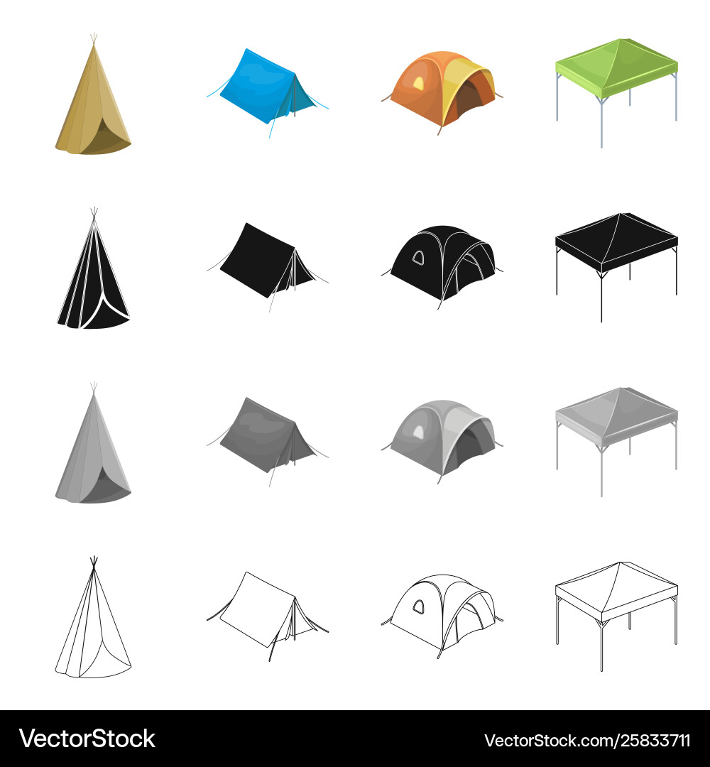 Design tent and camp symbol collection Royalty Free Vector