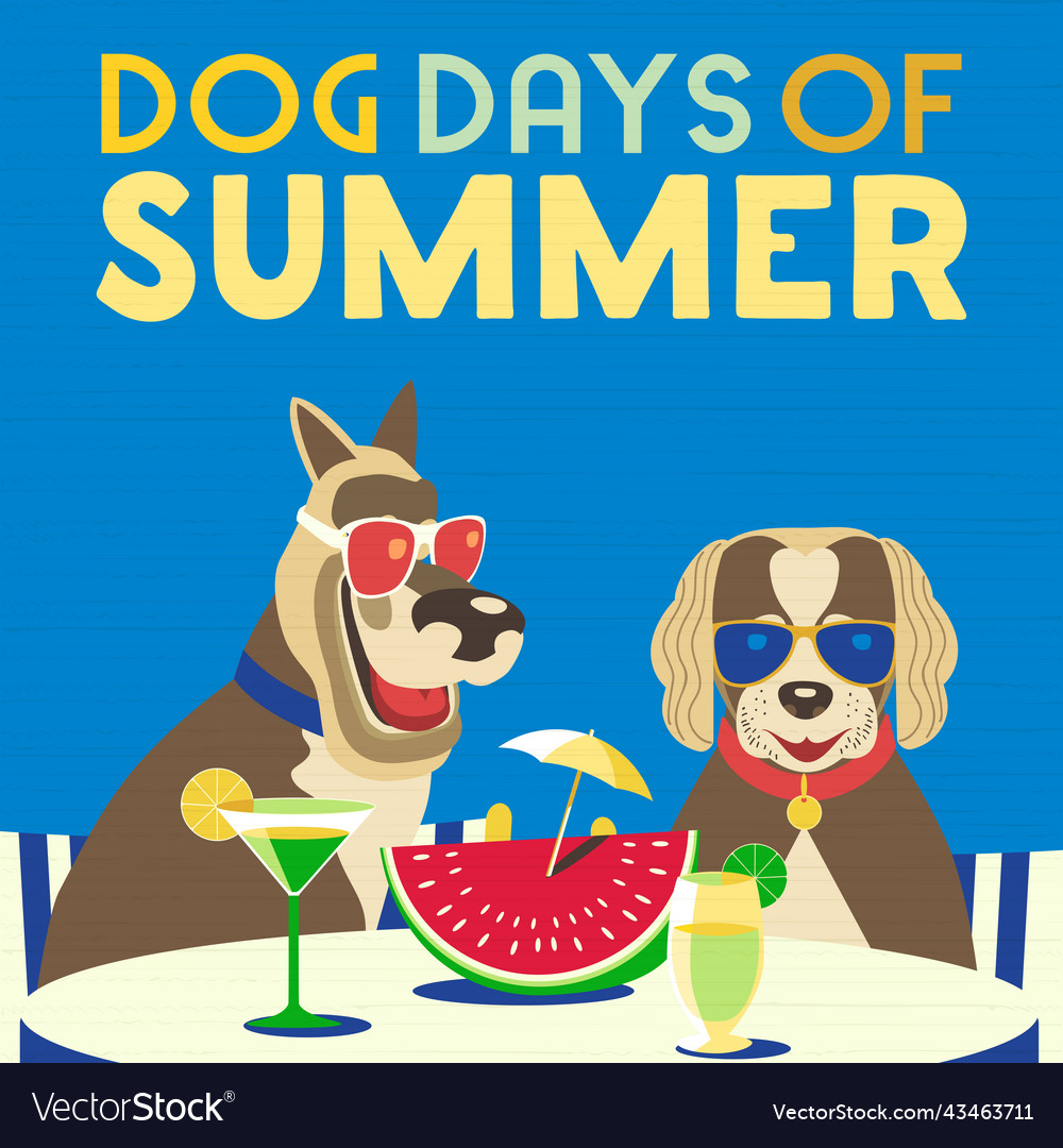 Dog days of summer time cute Royalty Free Vector Image