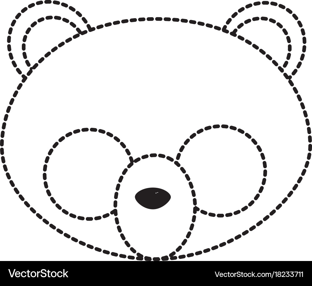Dotted shape panda head wild cute animal Vector Image