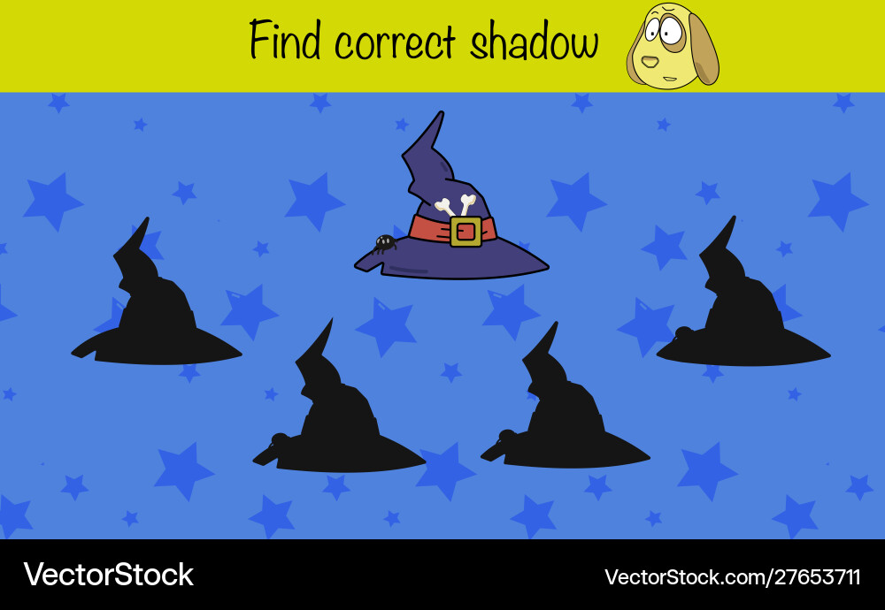 Find correct shadow children education game iq Vector Image