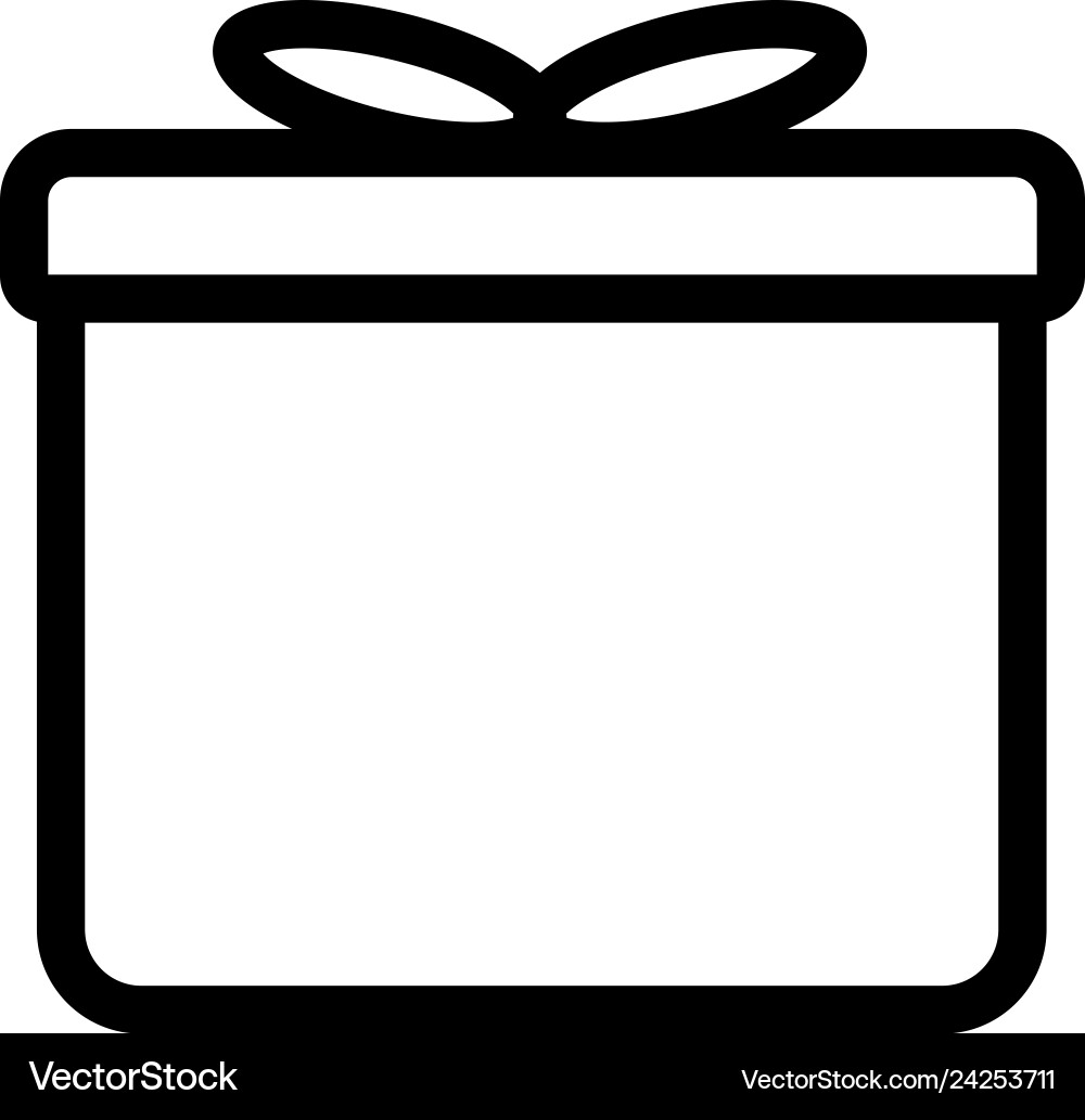 Gift box with ribbon line icon outline sign Vector Image
