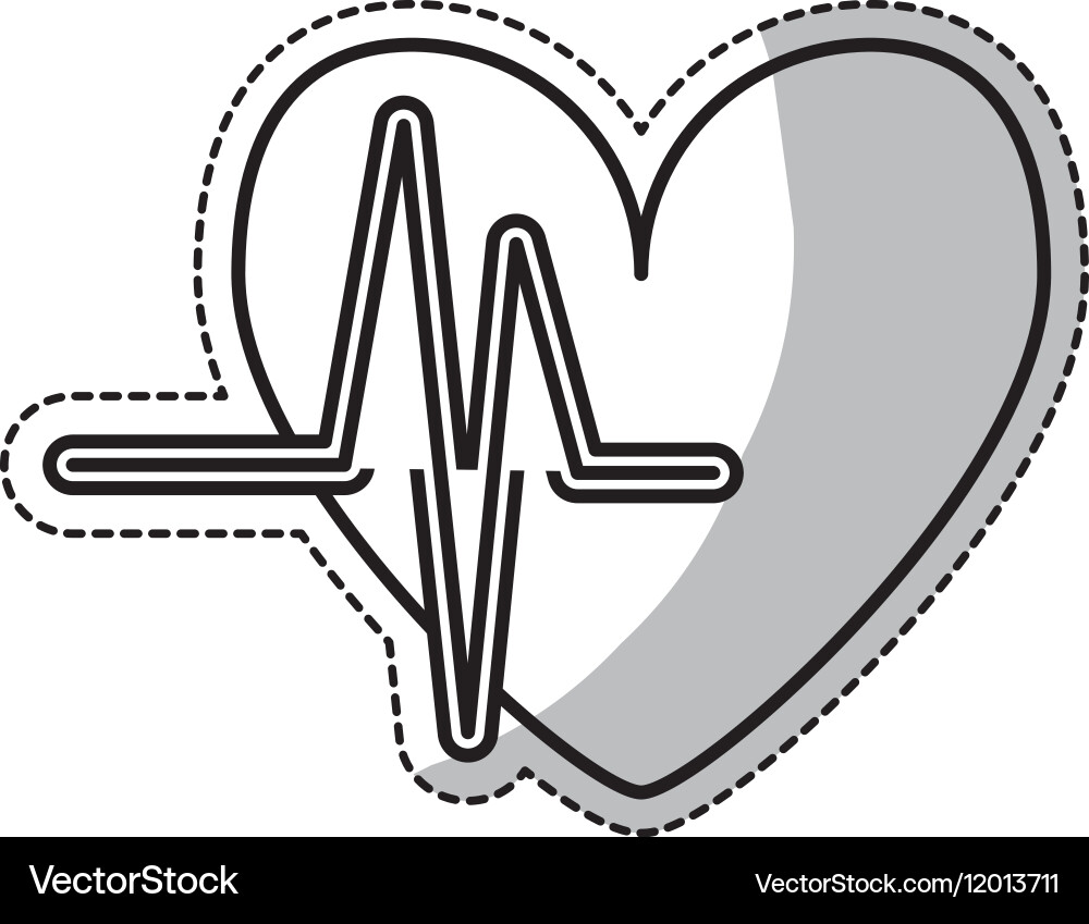 Heart cartoon with cardiogram icon image Vector Image
