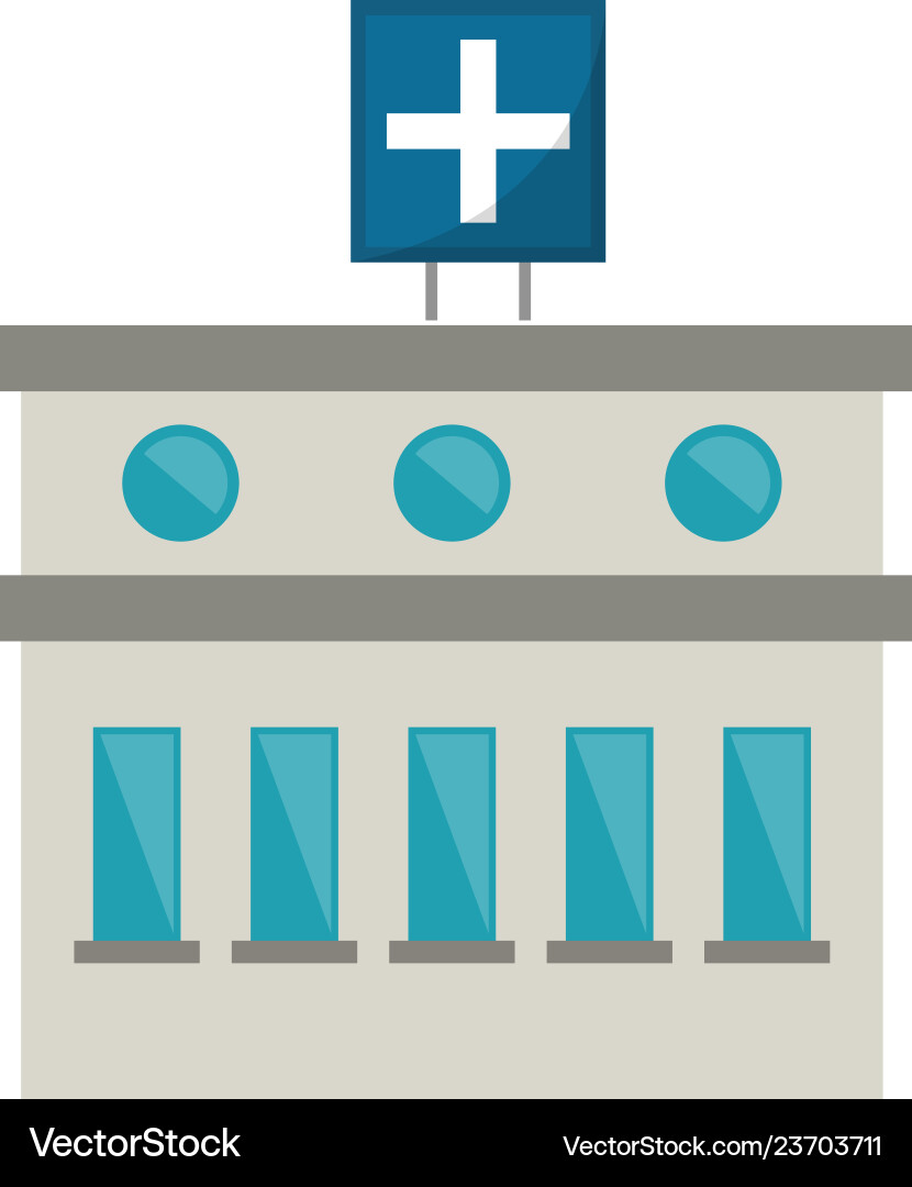 Hospital building symbol Royalty Free Vector Image