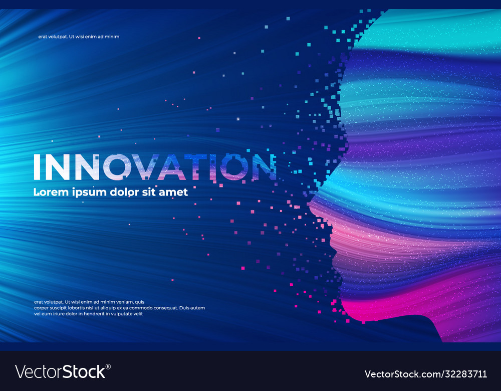 Innovation theme disintegration effect Royalty Free Vector
