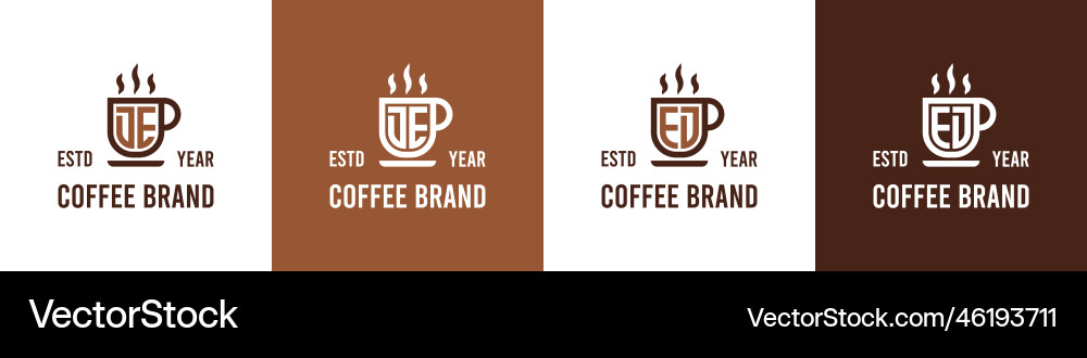 Letter de and ed coffee logo suitable for any Vector Image