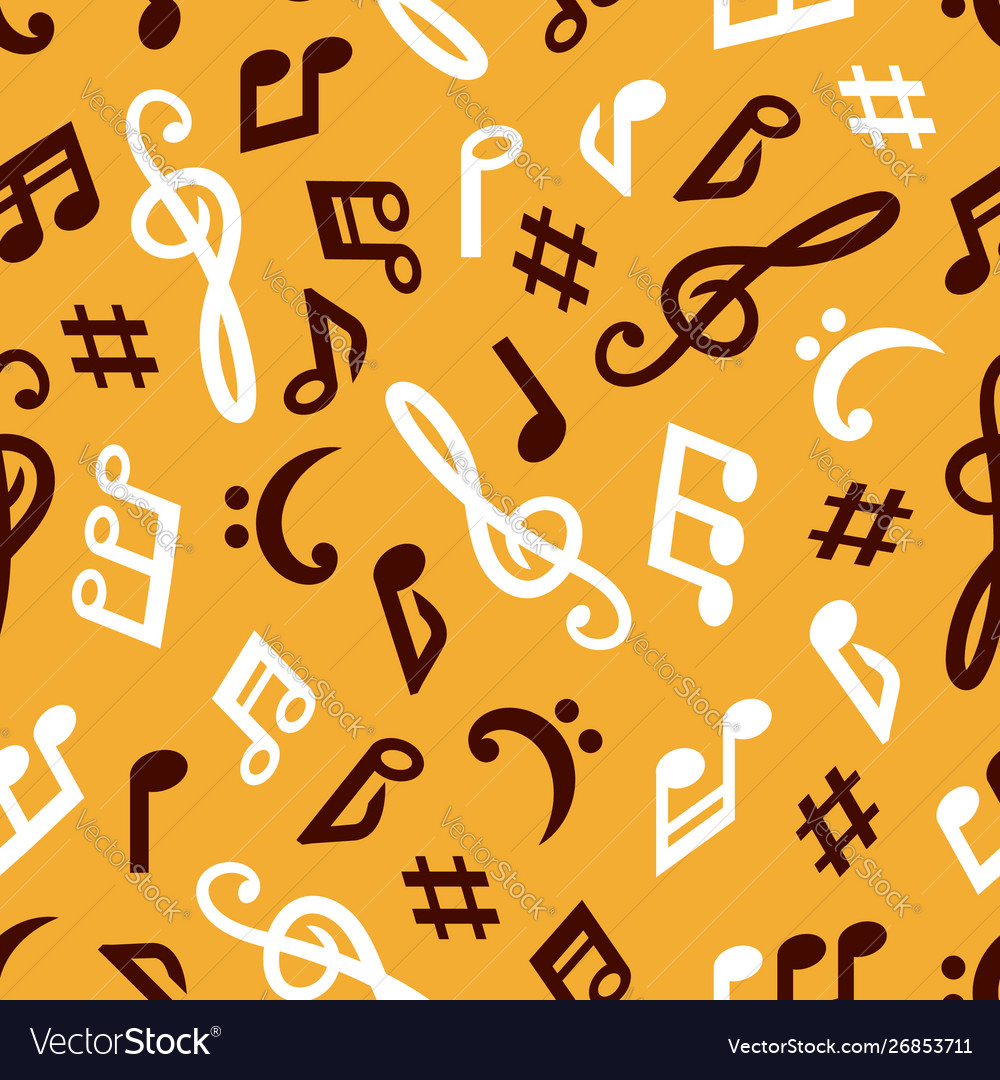 Music notes seamless pattern Royalty Free Vector Image