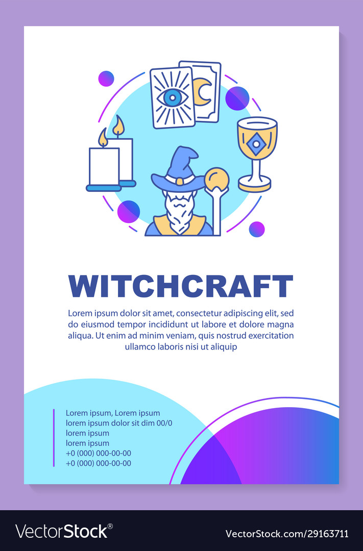 Witchcraft poster template layout wizard Vector Image