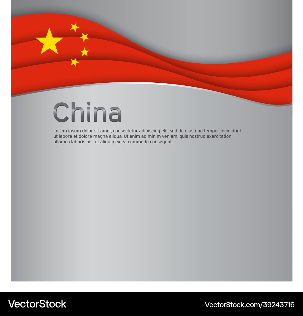 Abstract waving china flag paper cut style Vector Image