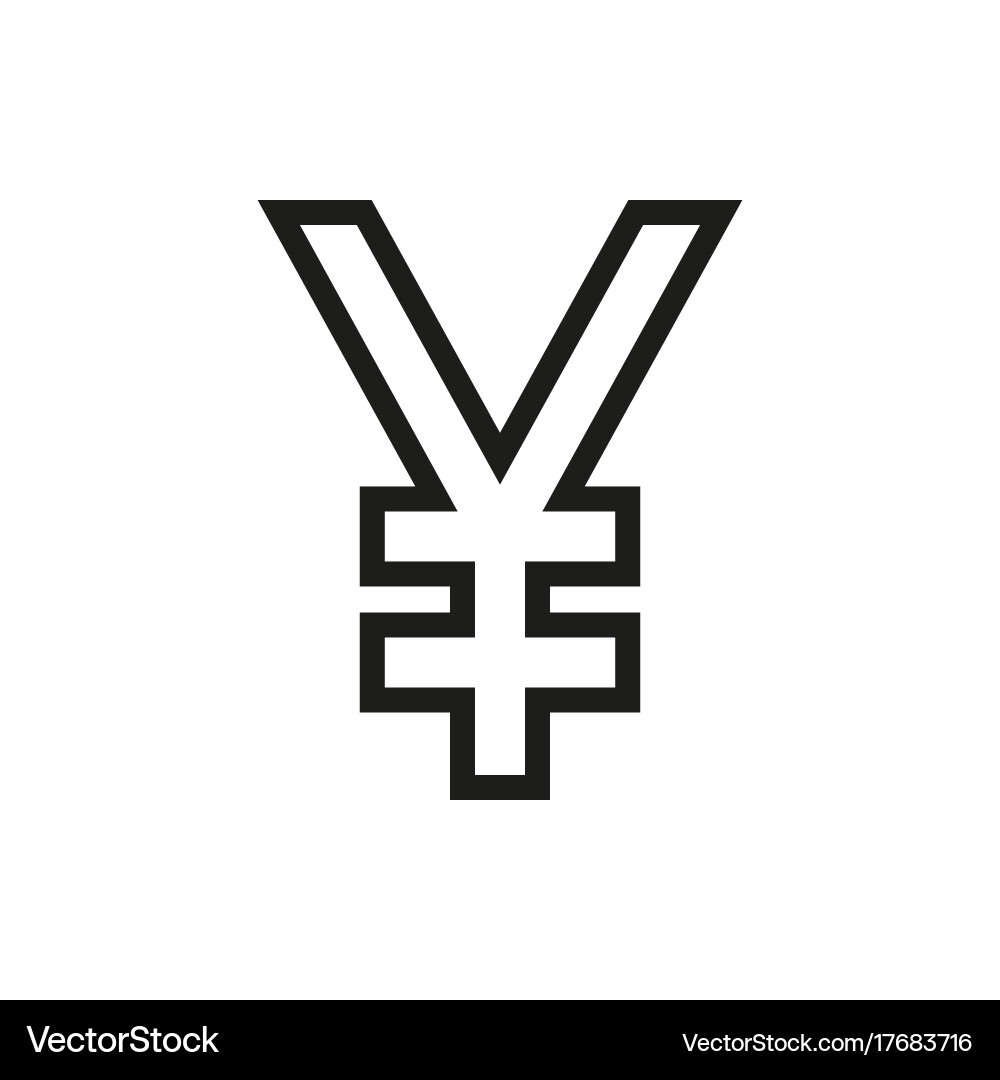 Chinese yuan icon on white background Royalty Free Vector