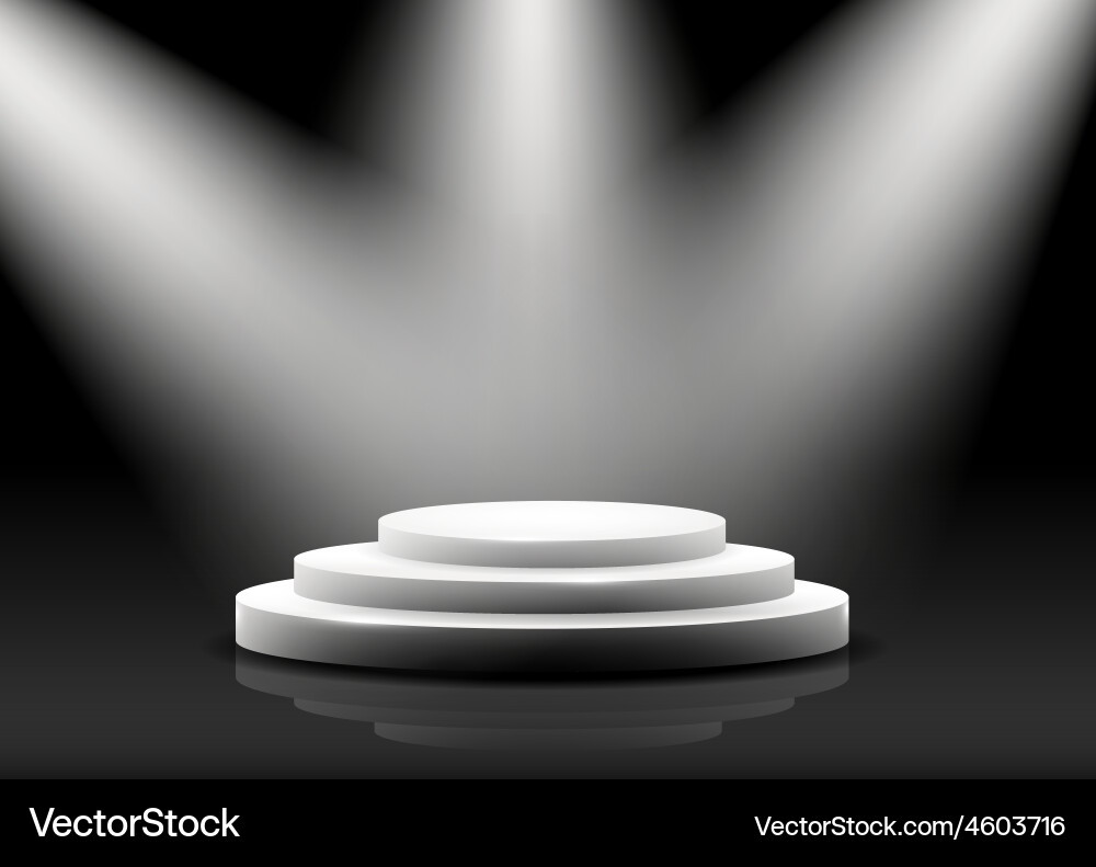 Empty podium on black Royalty Free Vector Image