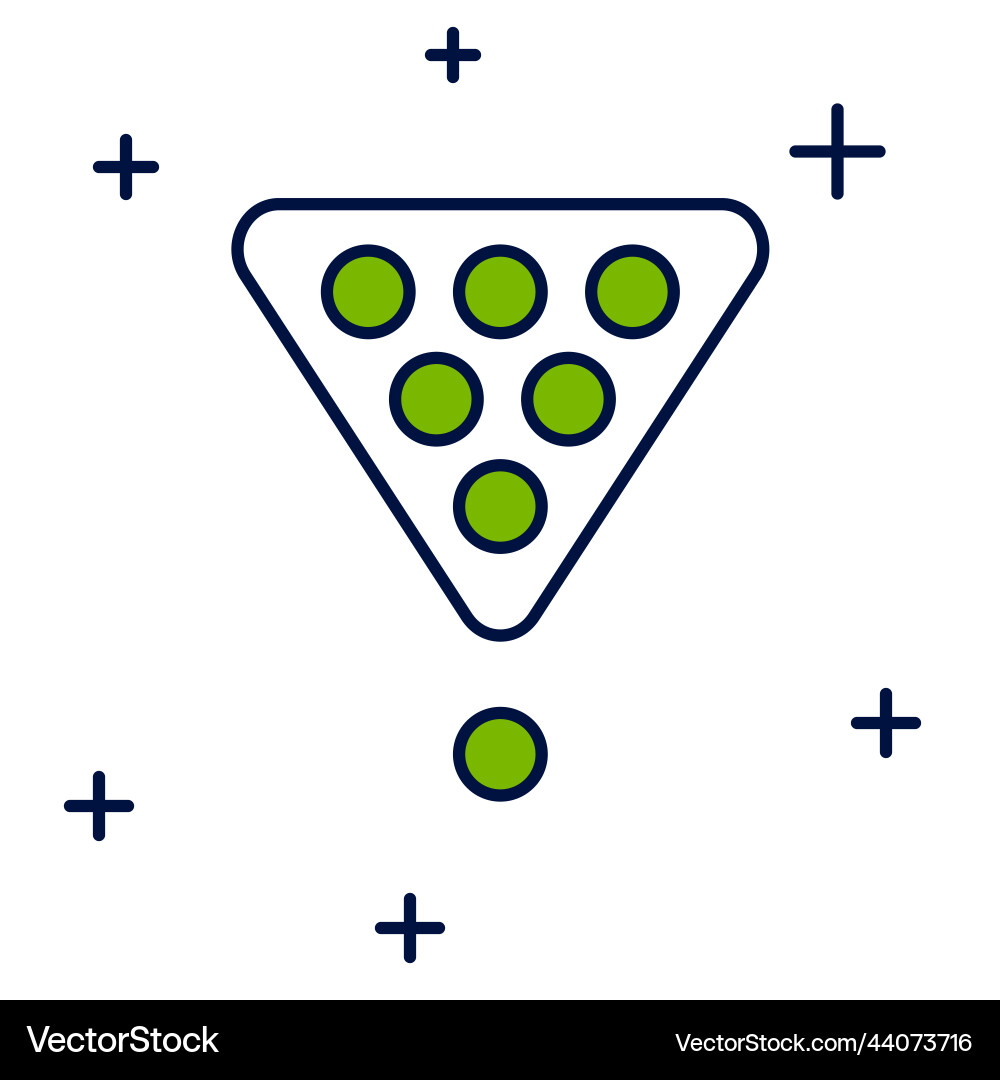 Filled outline billiard balls in a rack triangle Vector Image