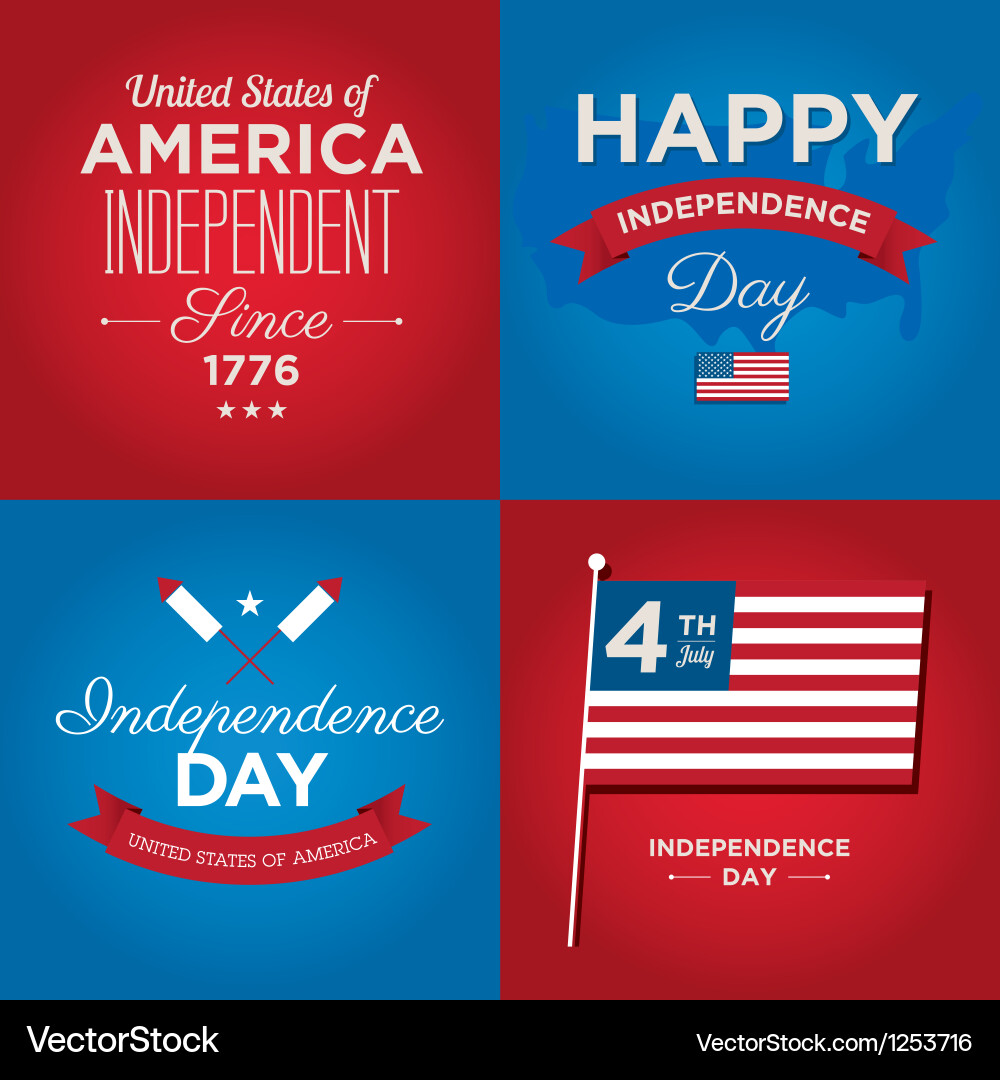 Happy independence day usa cards Royalty Free Vector Image