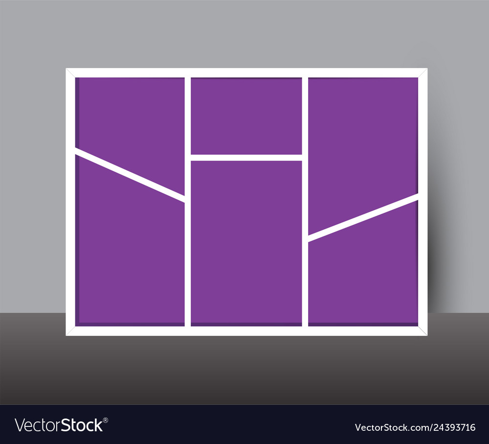 Horizontal collage layout template frames for Vector Image