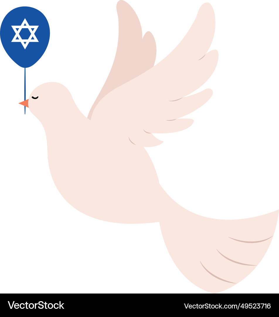 Israel peace dove balloon Royalty Free Vector Image