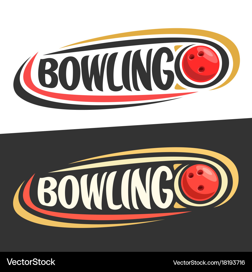 Logos for bowling game Royalty Free Vector Image