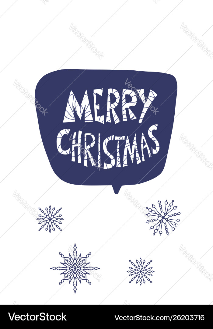 Merry christmas story post with hand drawn text Vector Image