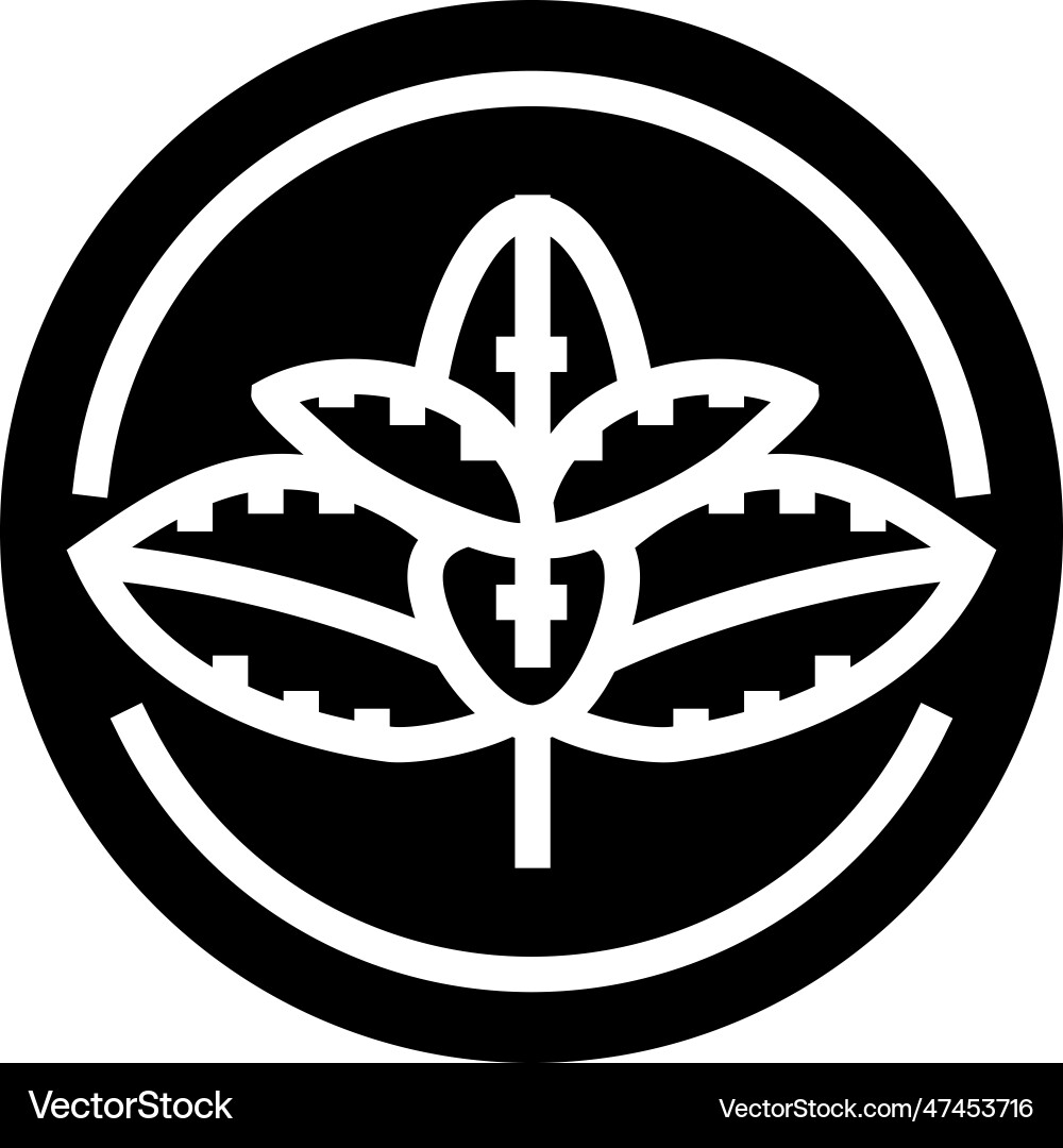 Mint cosmetic plant glyph icon Royalty Free Vector Image