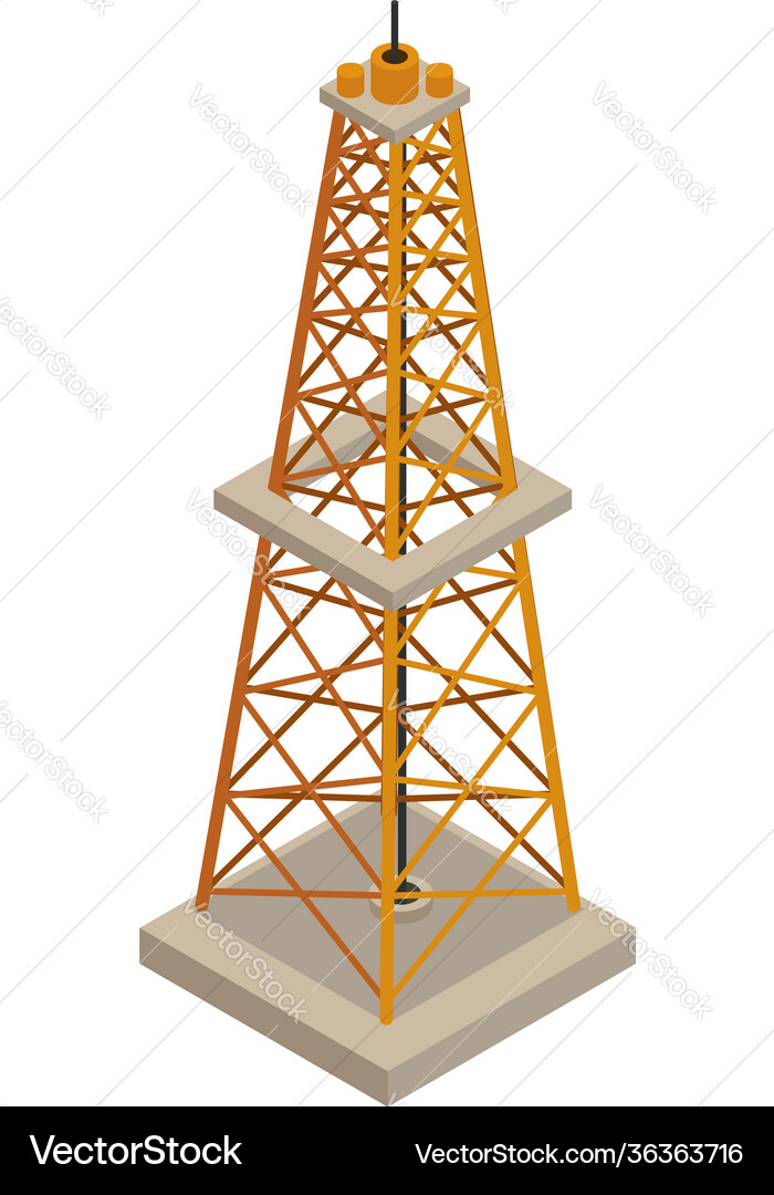Oil tower icon isometric style Royalty Free Vector Image