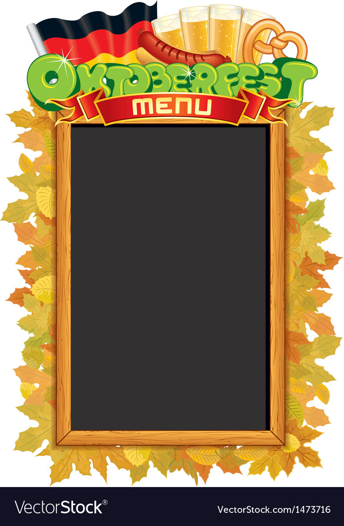 Oktoberfest Menu Blackboard Template Royalty Free Vector