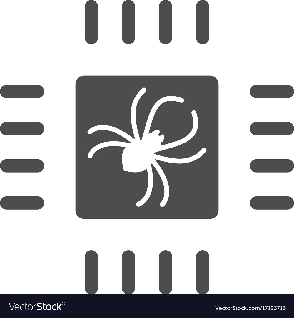 Processor bug flat icon Royalty Free Vector Image