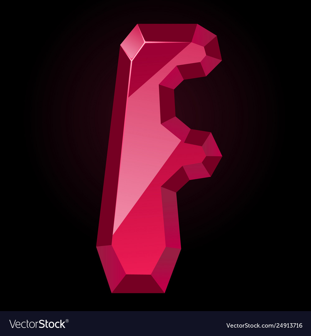 Ruby letter f Royalty Free Vector Image - VectorStock