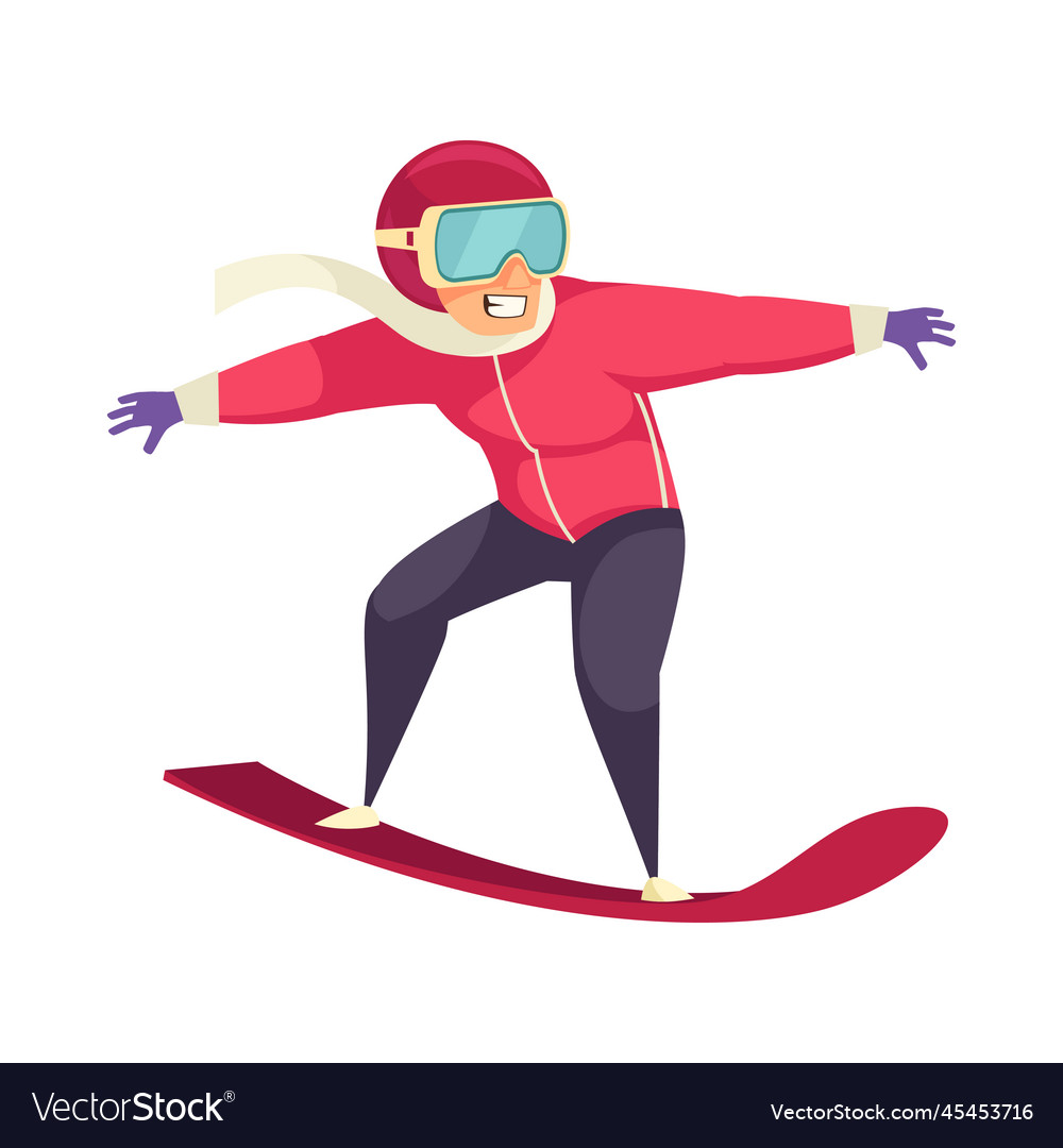 Snowboarding flat Royalty Free Vector Image - VectorStock