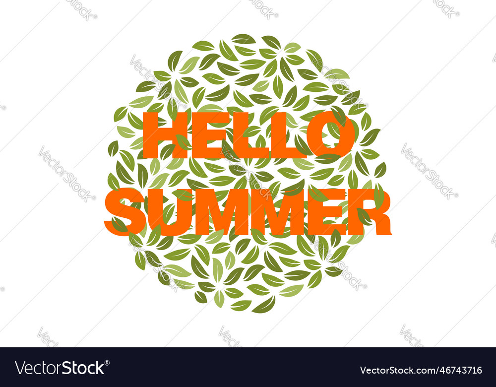 Summer Slogan For T Shirt With Word And Leaf Vector Image