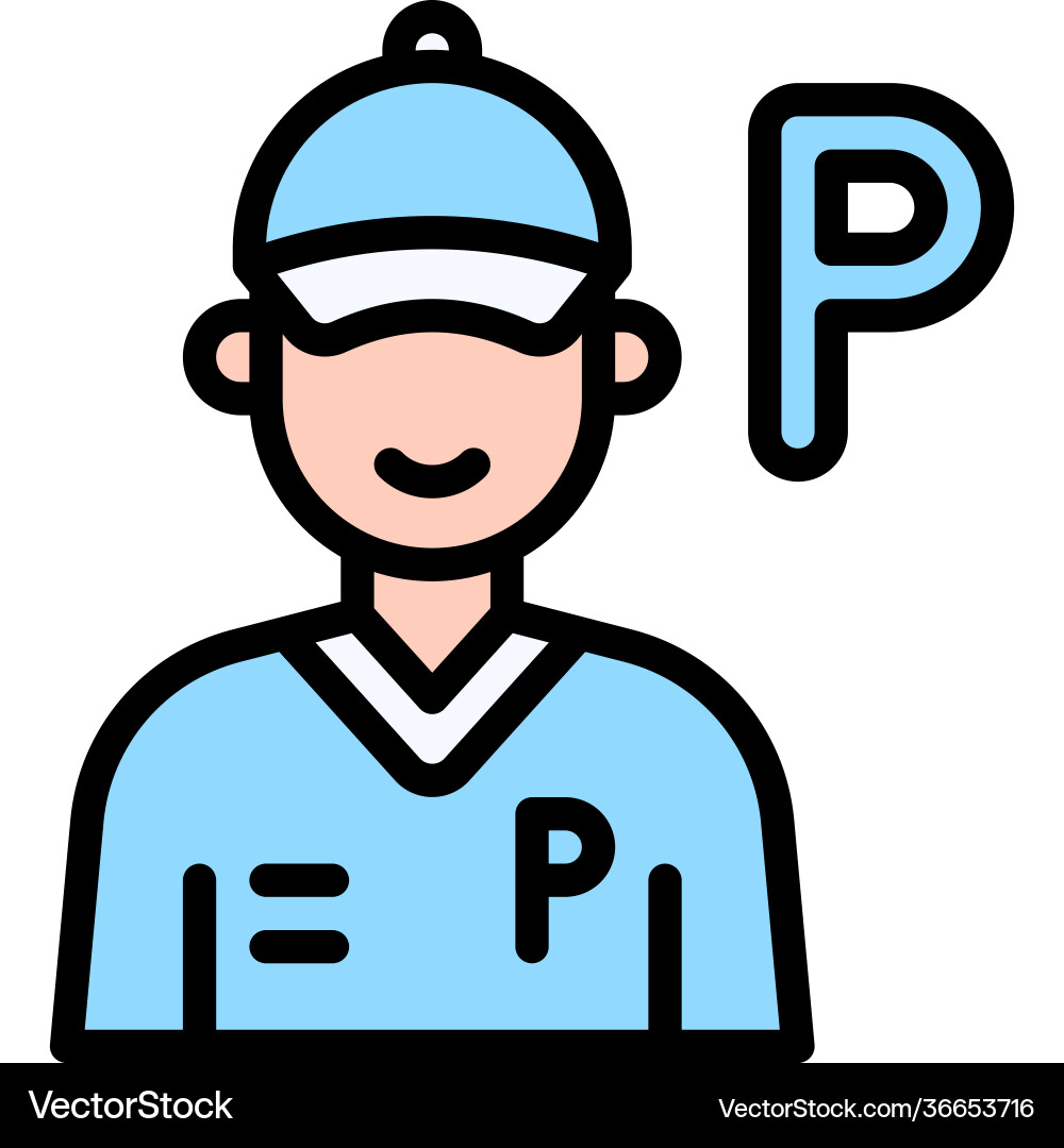 Valet boy icon parking lot related Royalty Free Vector Image