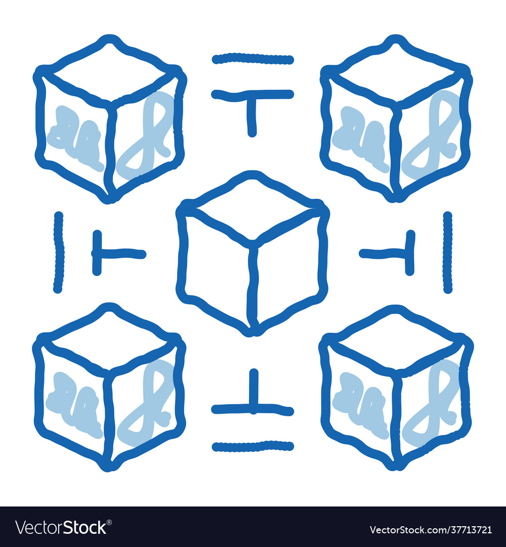 3d machine learning doodle icon hand drawn Vector Image