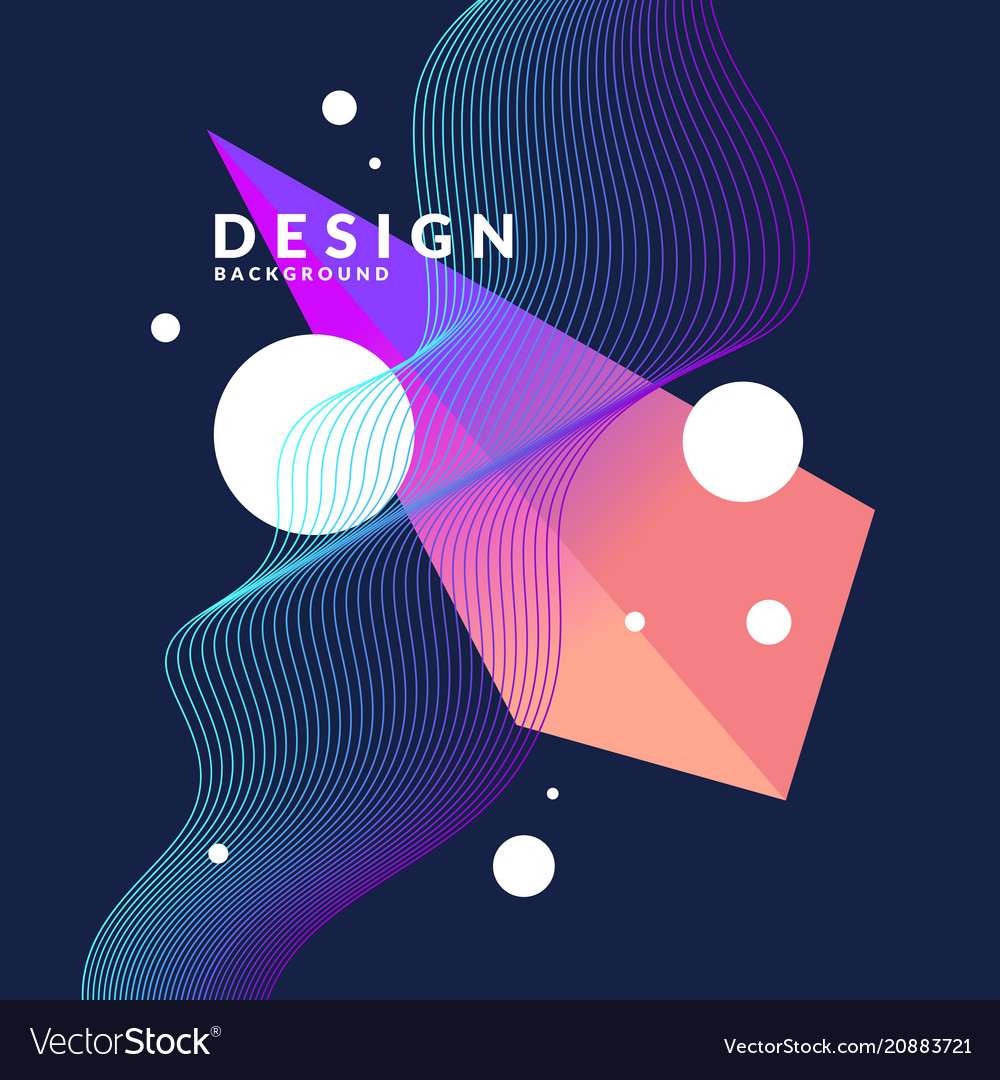 Abstract Background With Dynamic Linear Waves Vector Image