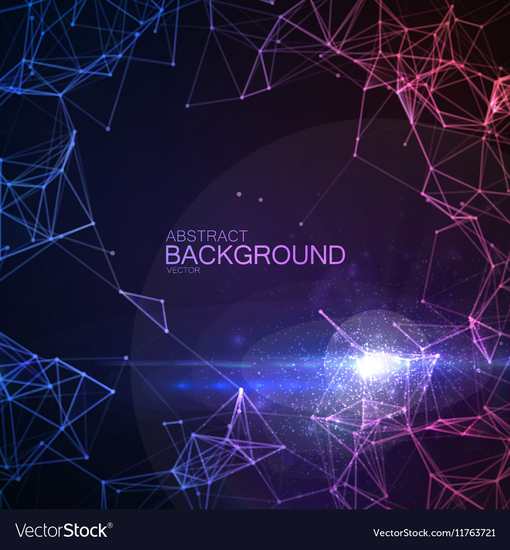 Abstract illuminated particles and lines Vector Image