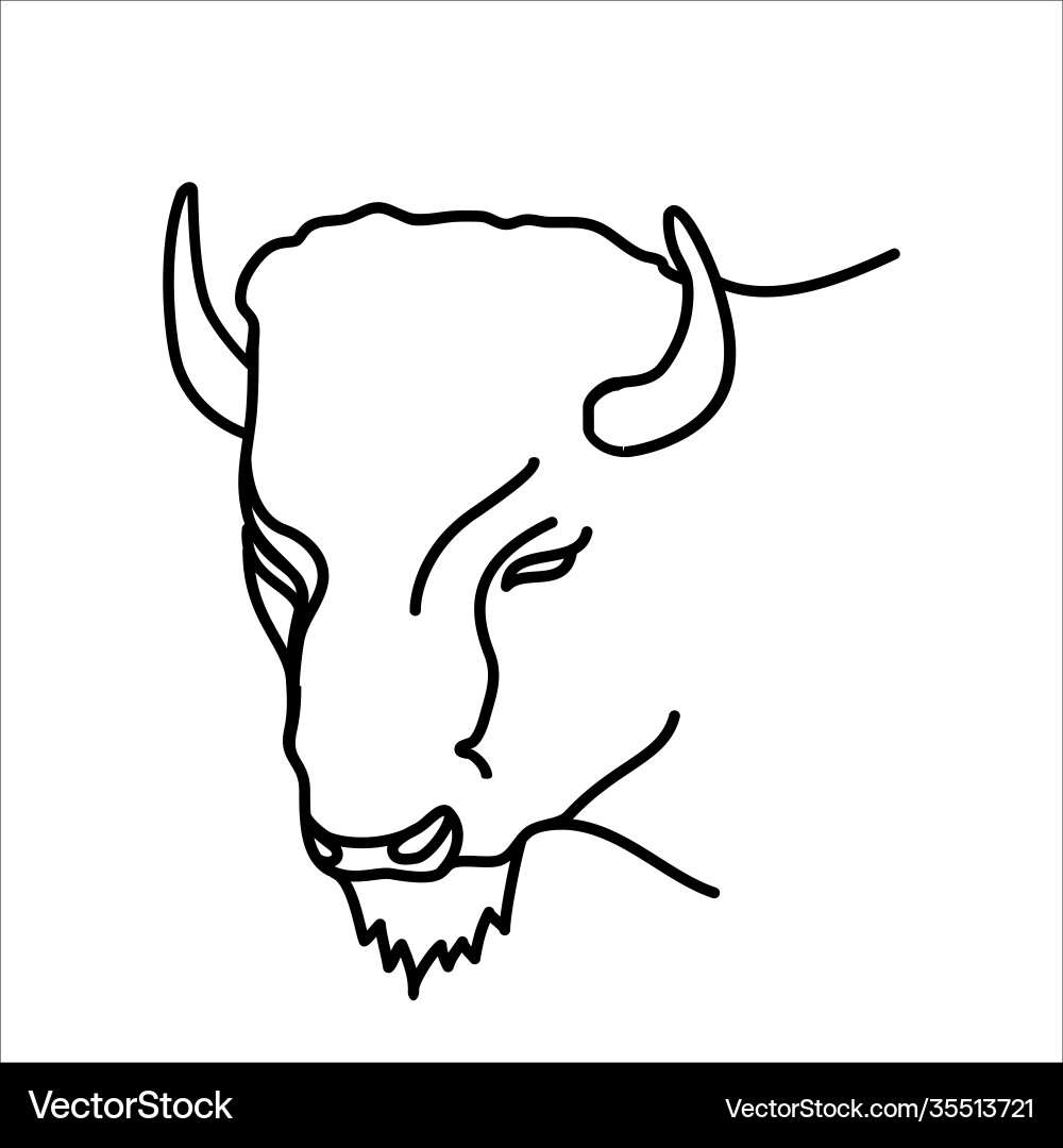 Animal bison icon design clip art line Royalty Free Vector