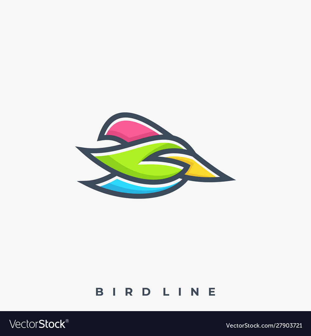 Bird line template Royalty Free Vector Image - VectorStock