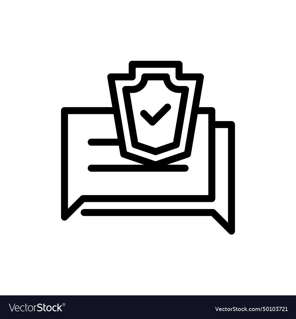 Chat security lock icon with black Royalty Free Vector Image