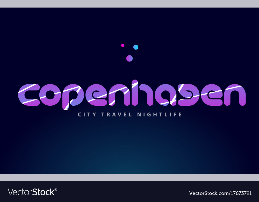 Copenhagen european capital word text typography Vector Image
